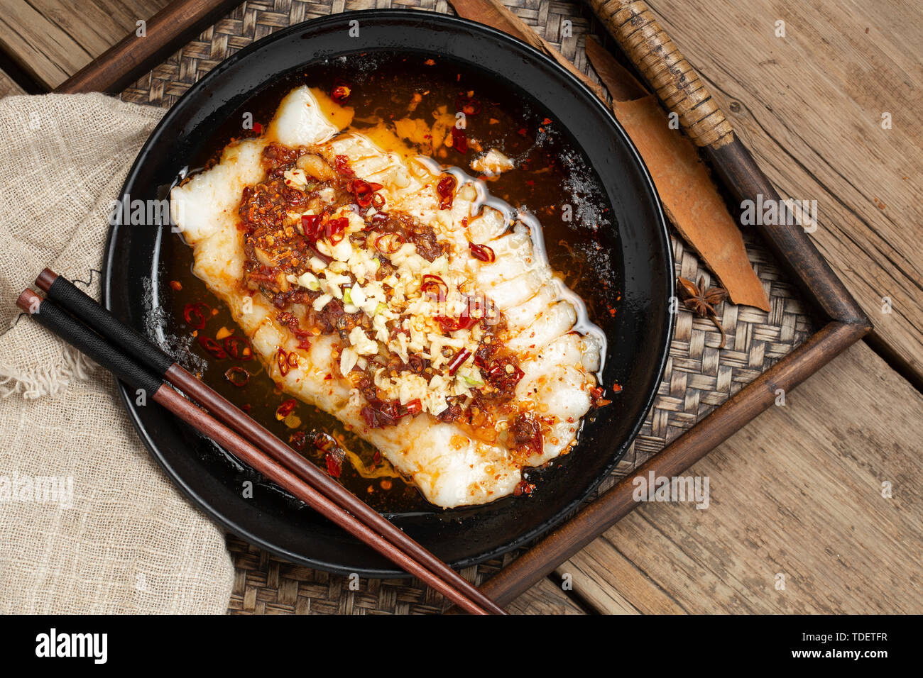 Spicy boiled fish Stock Photo - Alamy