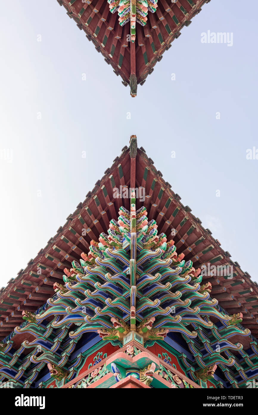 Classical architectural landscapes such as Hu Gong Temple, People's ...