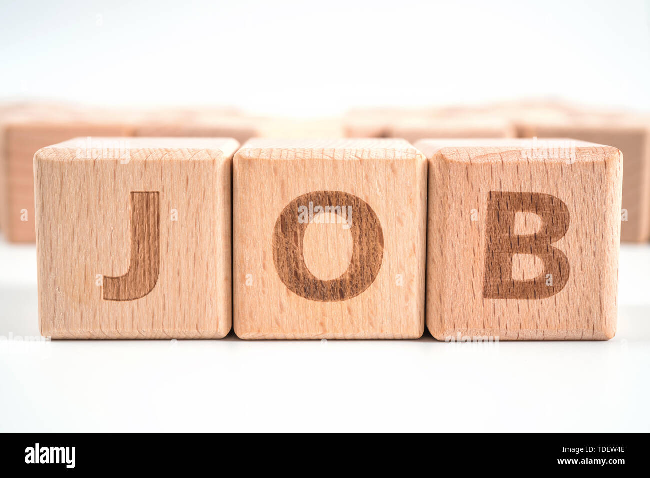 Jobs wooden blocks of business concept isolated on white background ...