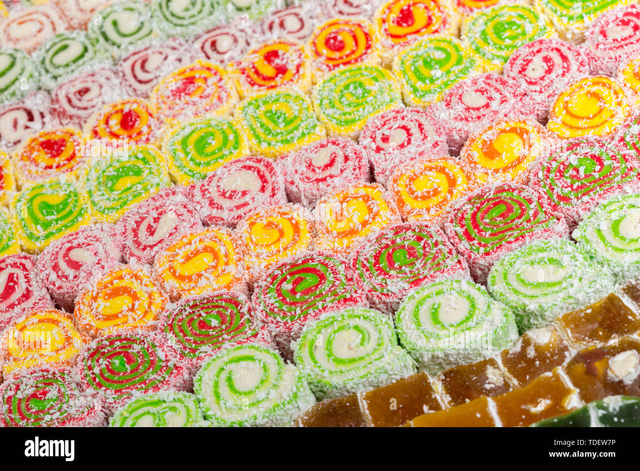 Assorted traditional turkish delight Stock Photo - Alamy
