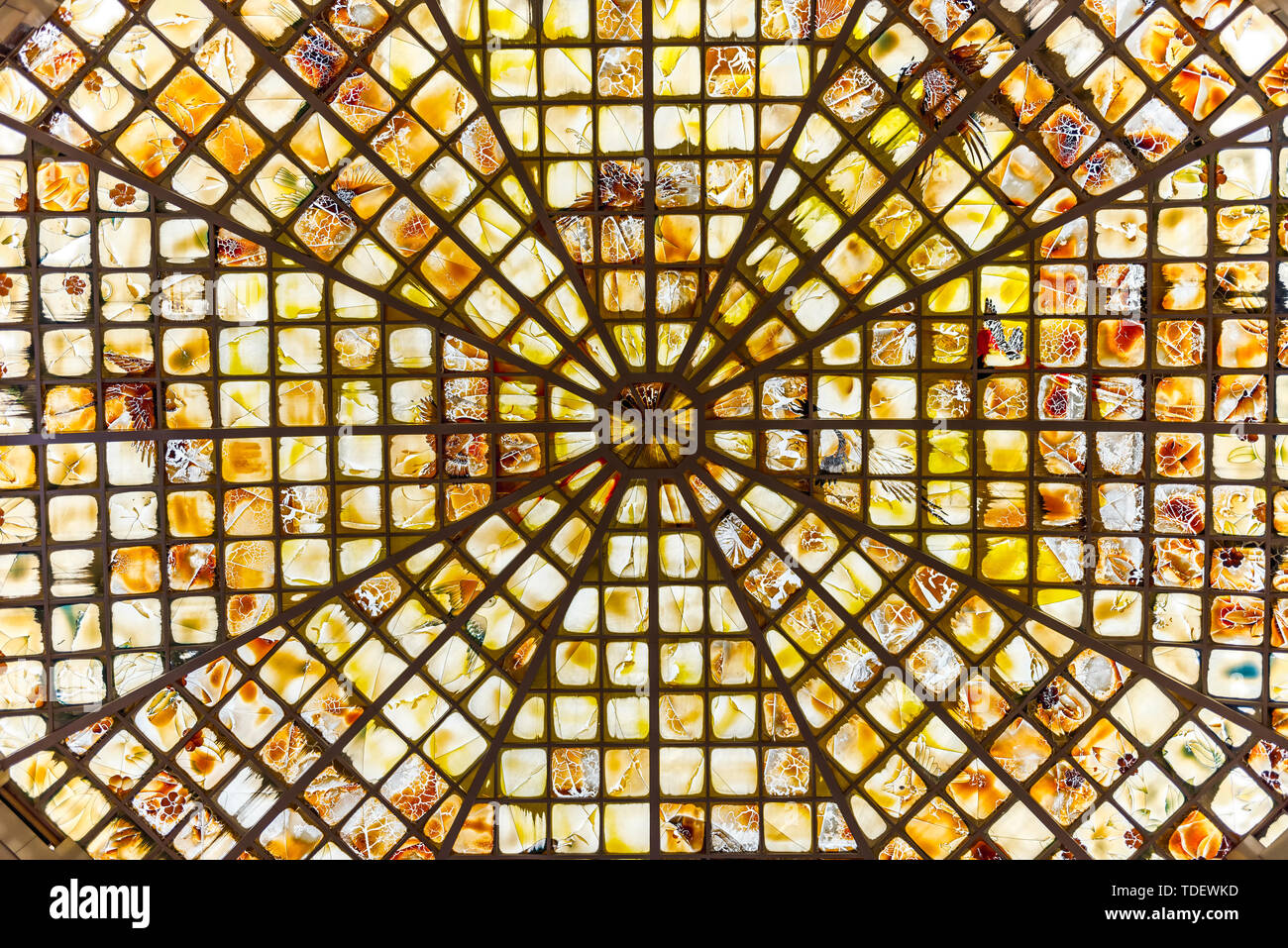 Modern stained glass roof close-up Stock Photo - Alamy