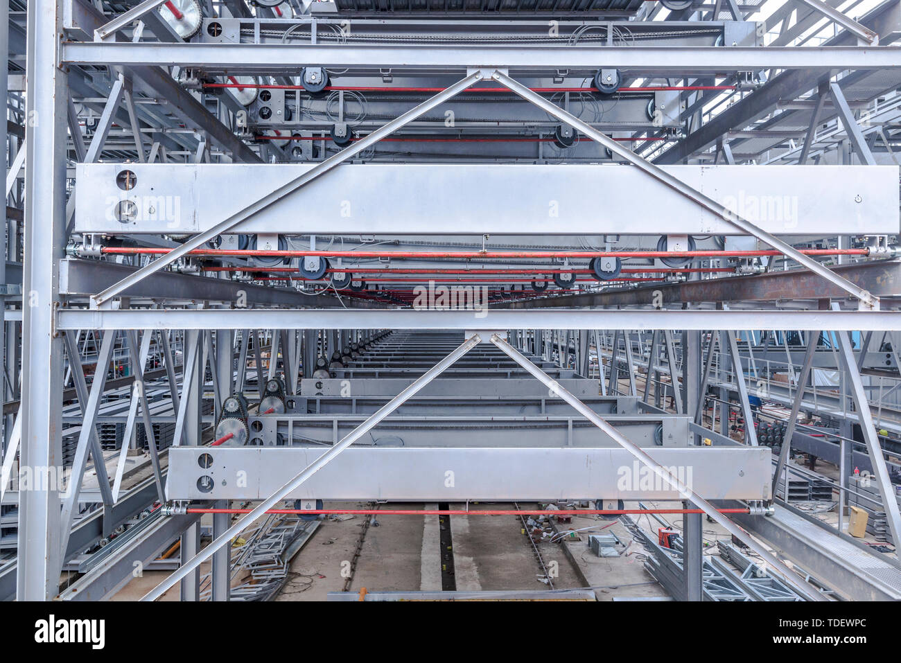 Modern steel structure three-dimensional parking lot Stock Photo - Alamy