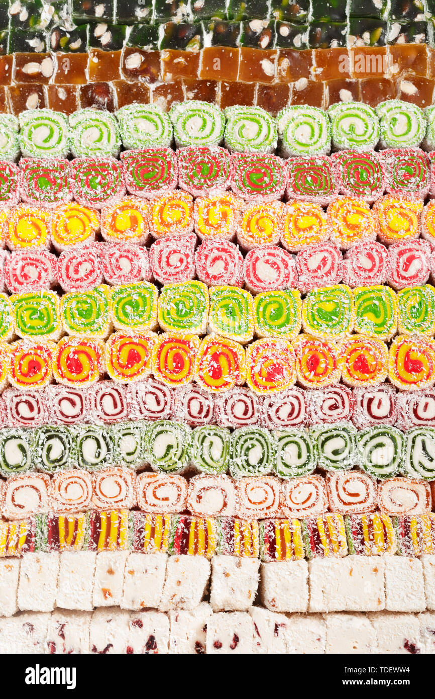Assorted traditional turkish delight Stock Photo - Alamy