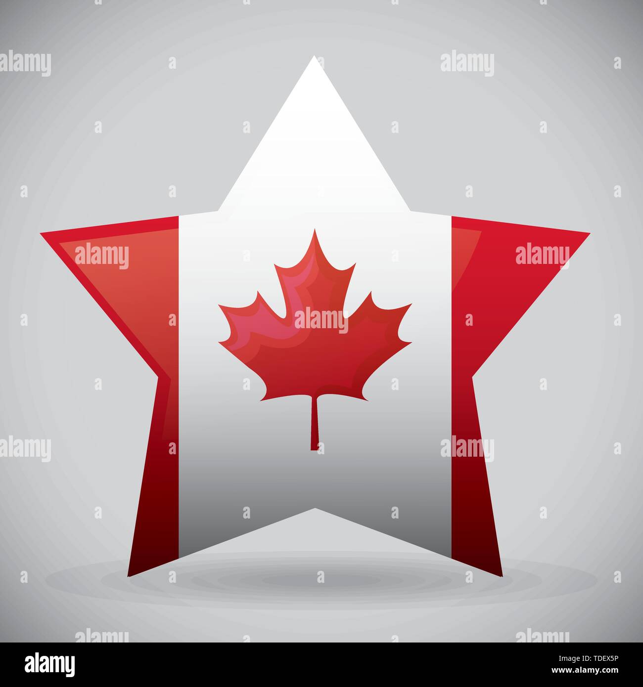 flag of canada in star shape vector illustration design Stock Vector ...