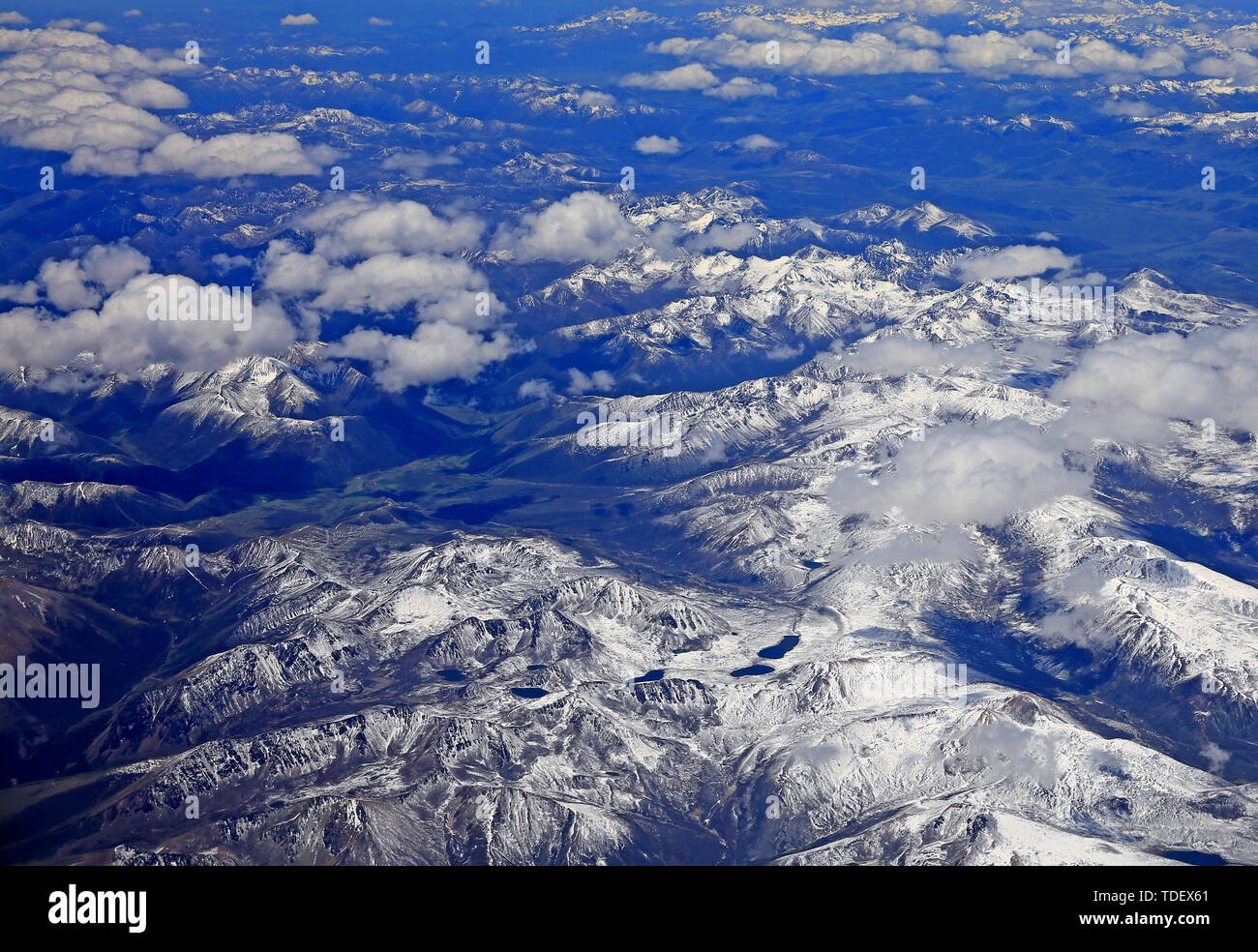 Aerial photography of the snowy plateau Stock Photo - Alamy
