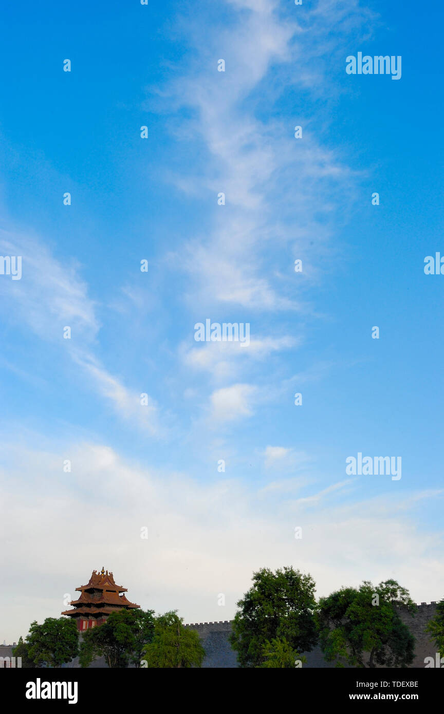 The ancient city building under the blue sky Stock Photo - Alamy