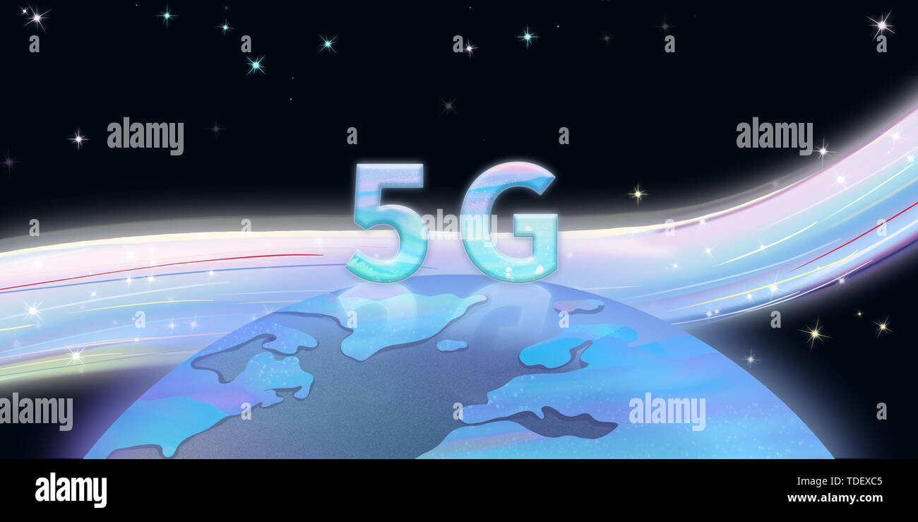5G Internet information age technology square grid dot illustration ...