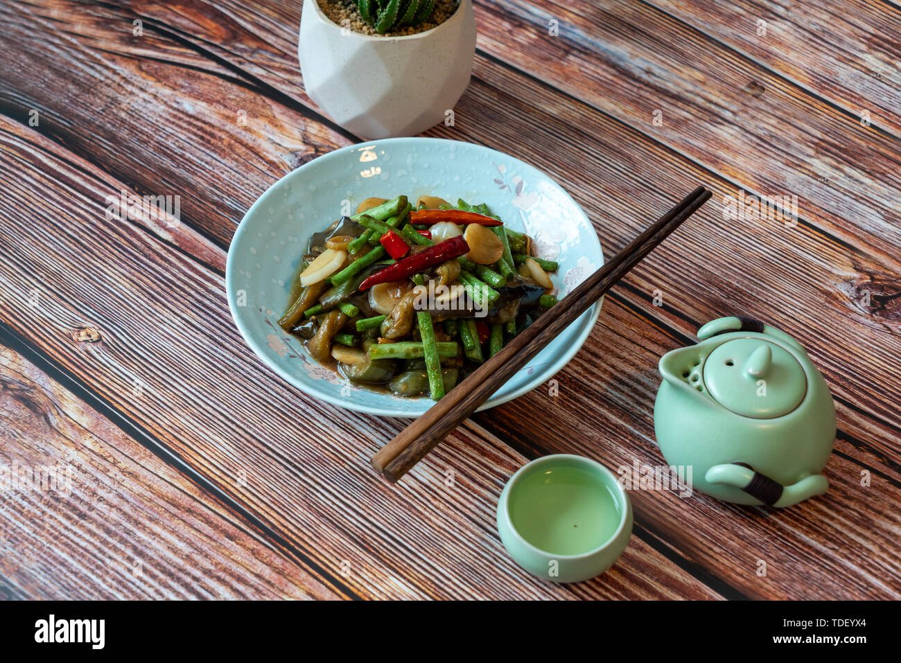 Home-cooked eggplant, boiled cowpeas Stock Photo - Alamy