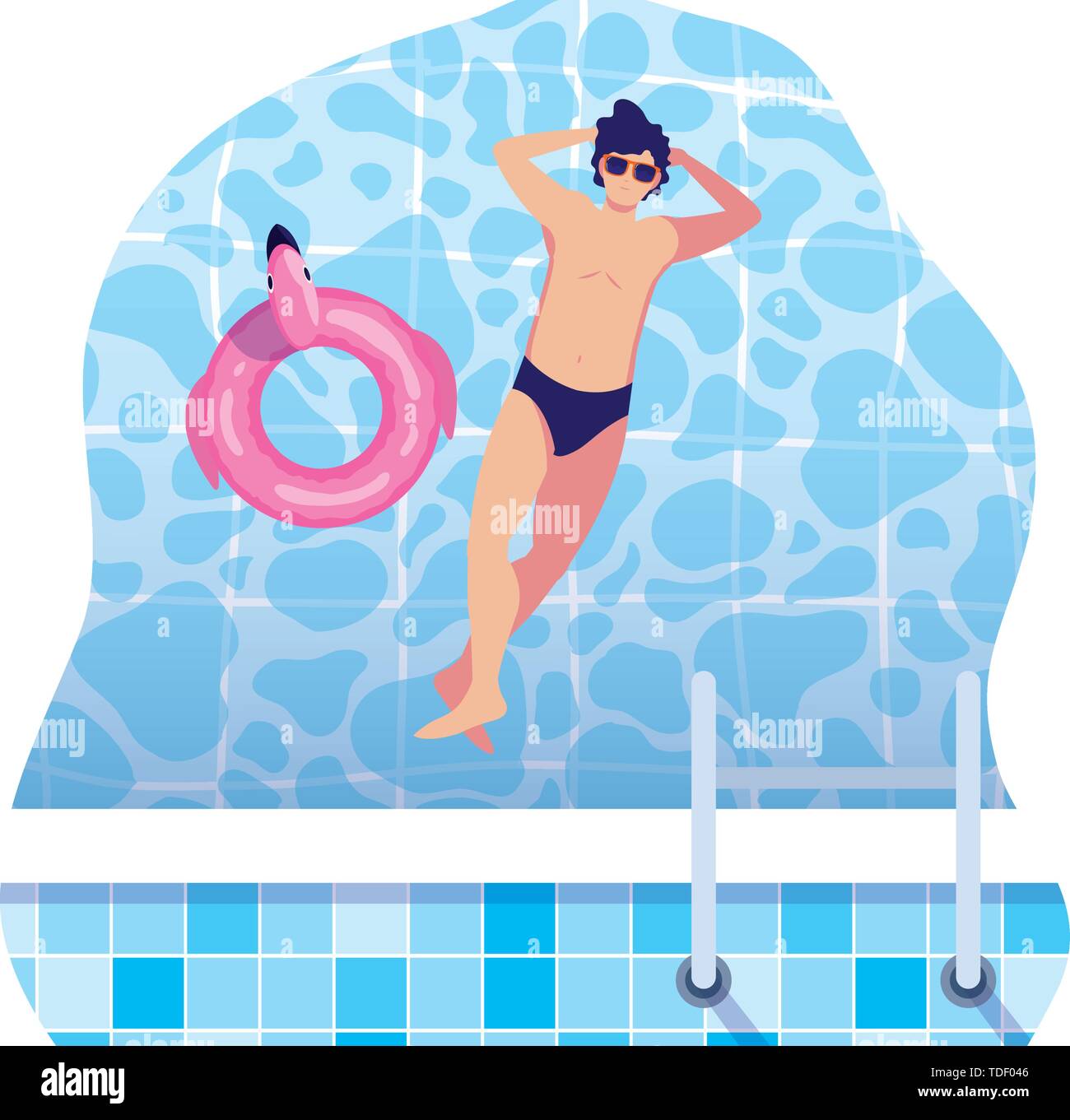 Fashion model floating in water Stock Vector Images - Alamy