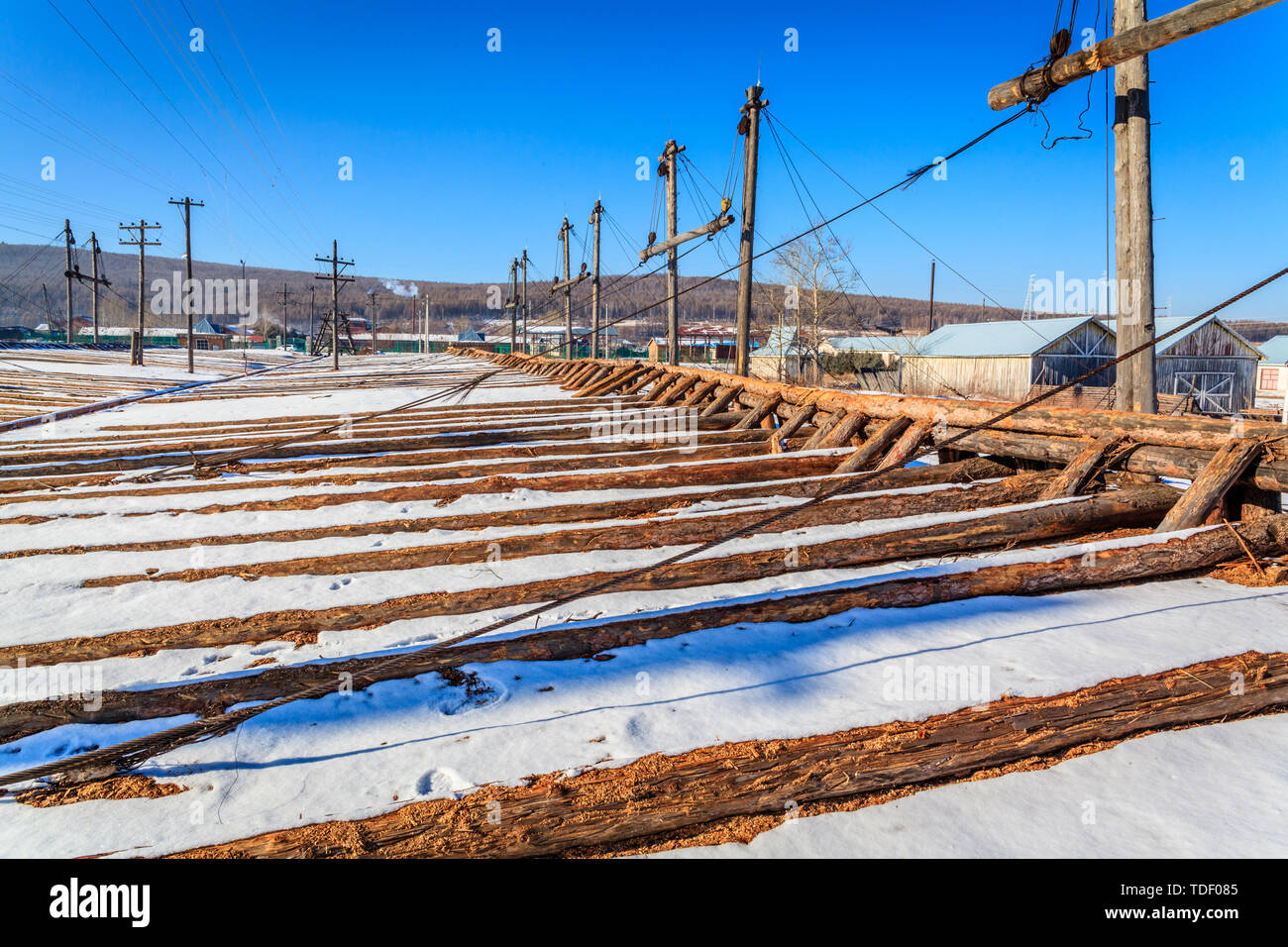China's first wooden farm Stock Photo - Alamy