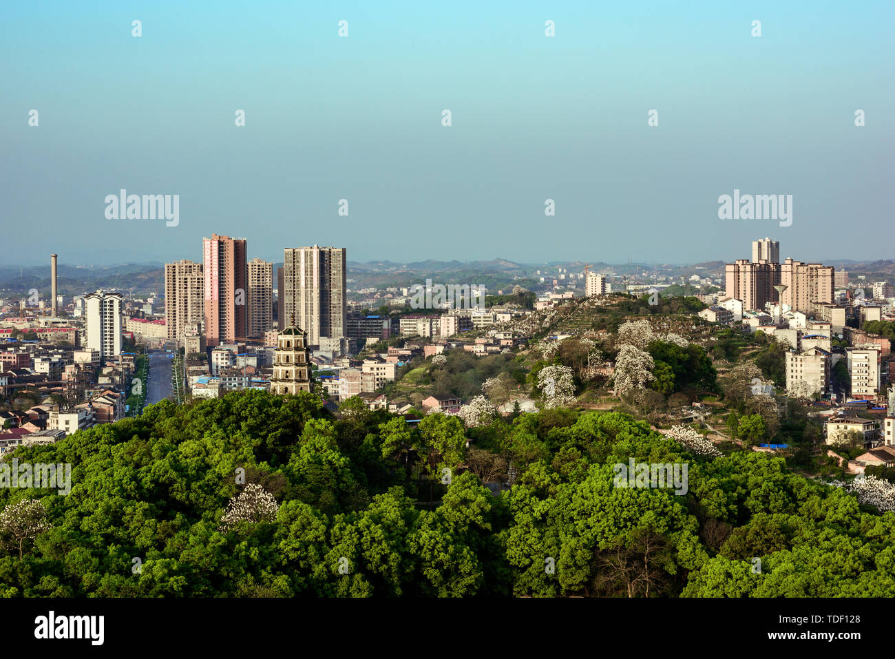 Panoramic view of Zijiang North Tower, Shaoyang City Stock Photo - Alamy