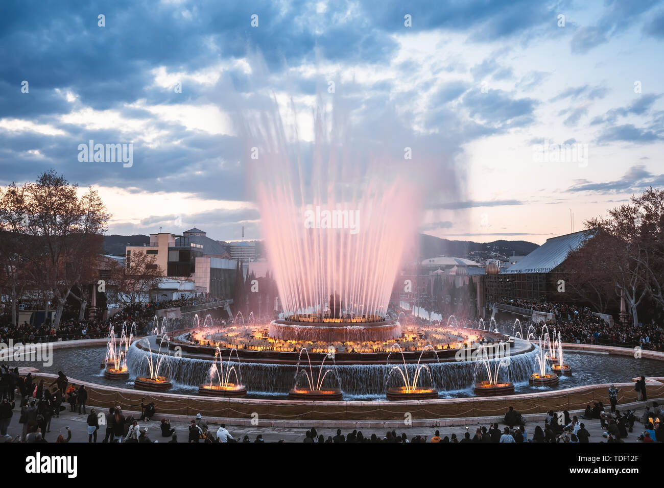 Magic Fountain at the National Palace in Barcelona Stock Photo - Alamy