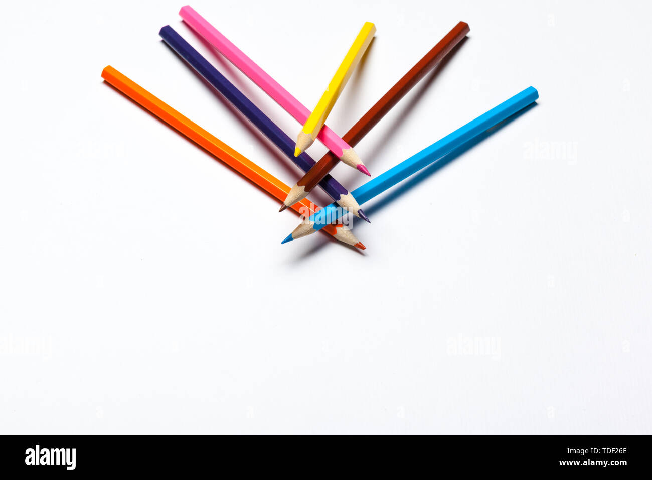 Wooden colorful ordinary pencils isolated on a white background Stock ...