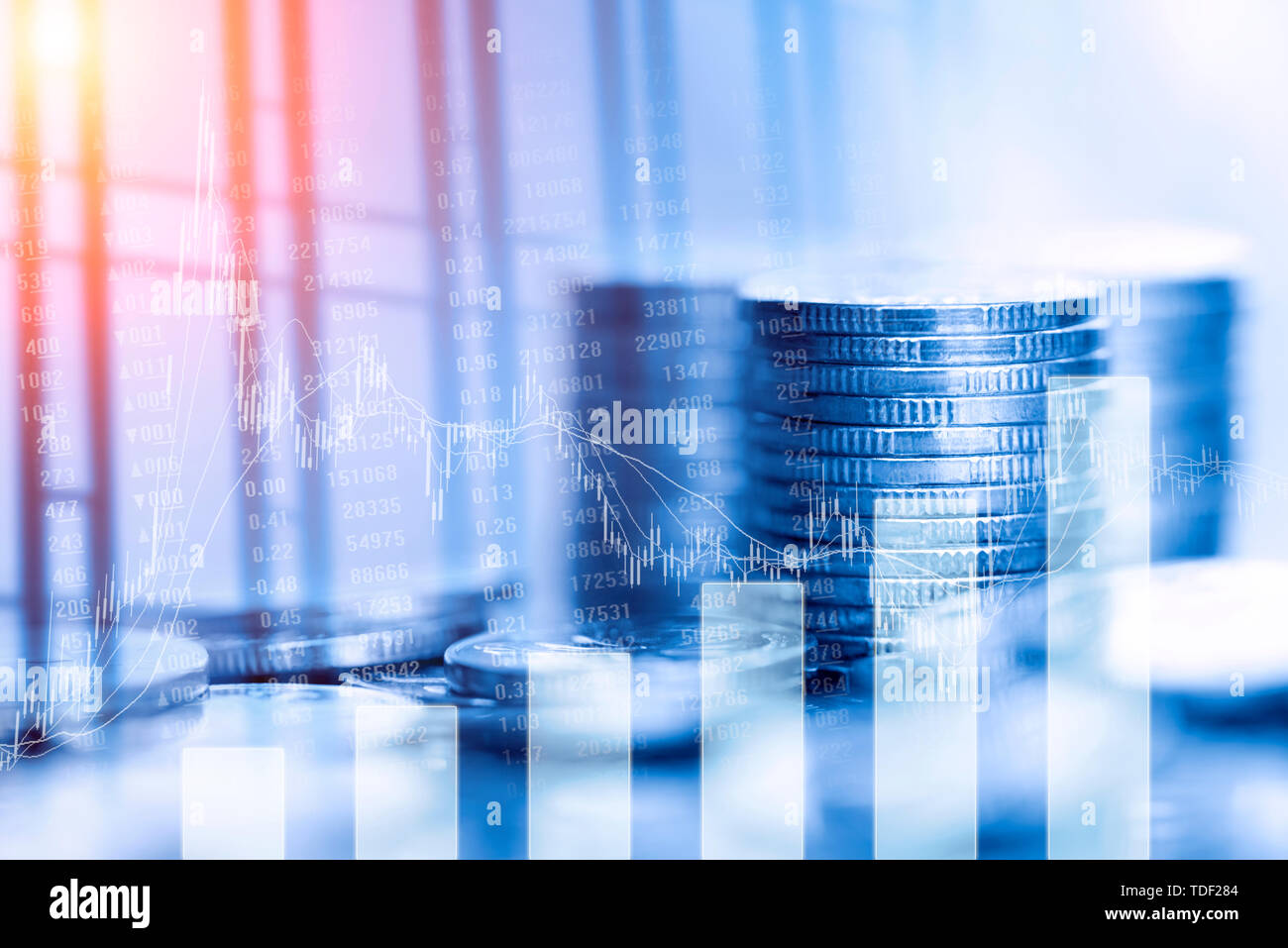 Stock exchange and financial data. Financial charts and stock market ...