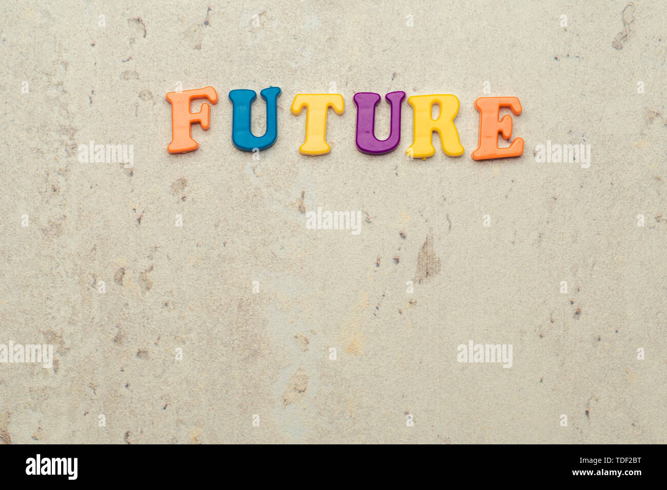 Colorful letters on background closeup, word future Stock Photo - Alamy