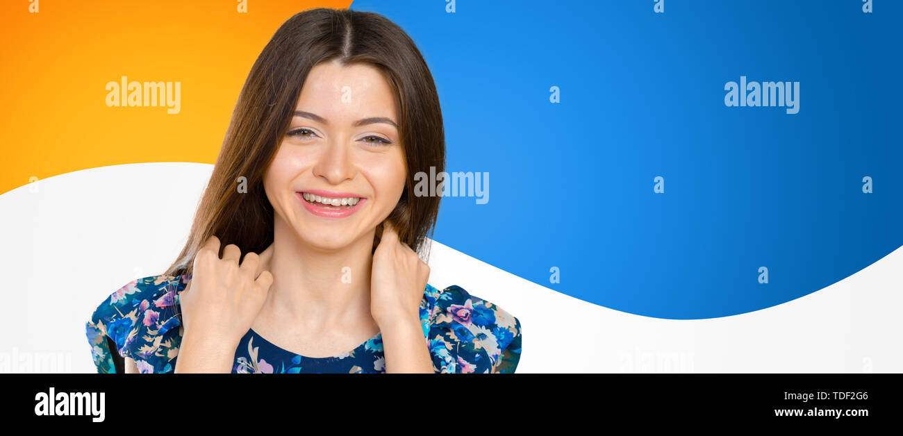 Pretty girl laughing Stock Photo - Alamy