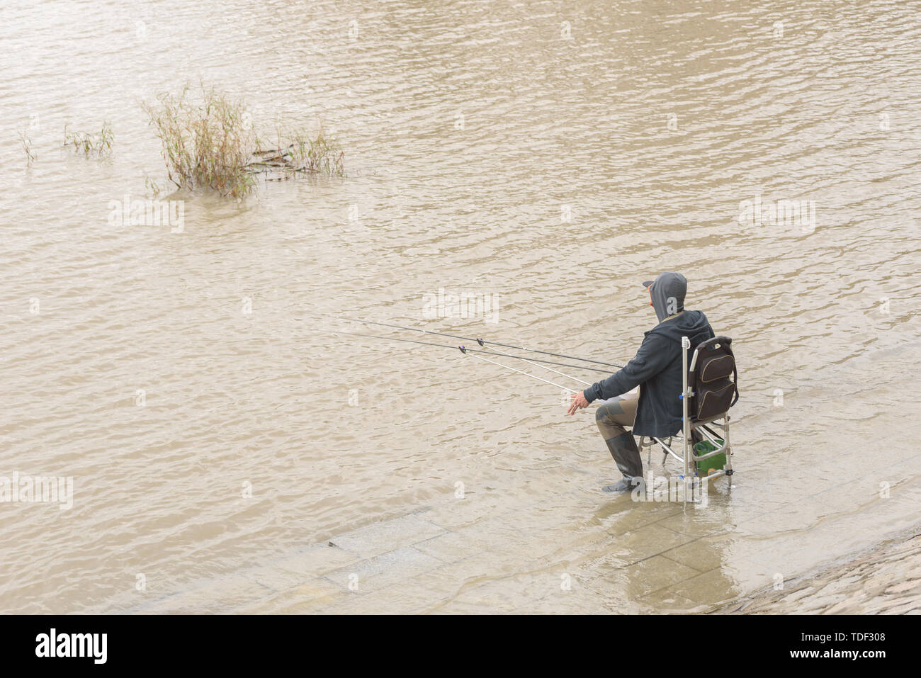 Fisherman on the river. Fishing on the lake Stock Photo - Alamy
