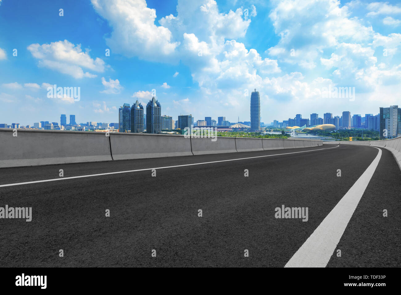 The foreground is the Zhengzhou urban landscape and urban skyline of ...