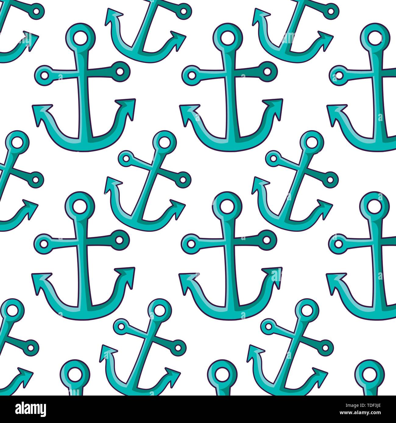 pattern of set anchors nautical vector illustration design Stock Vector ...