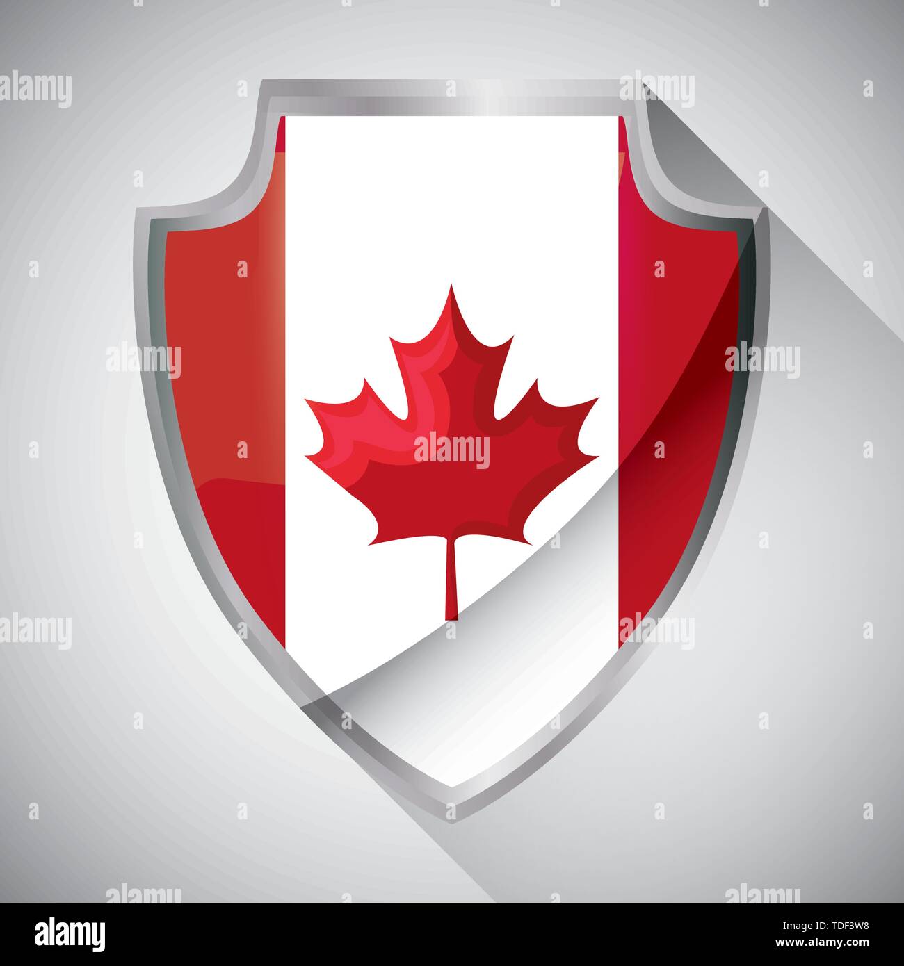flag of canada in shield shape vector illustration design Stock Vector ...