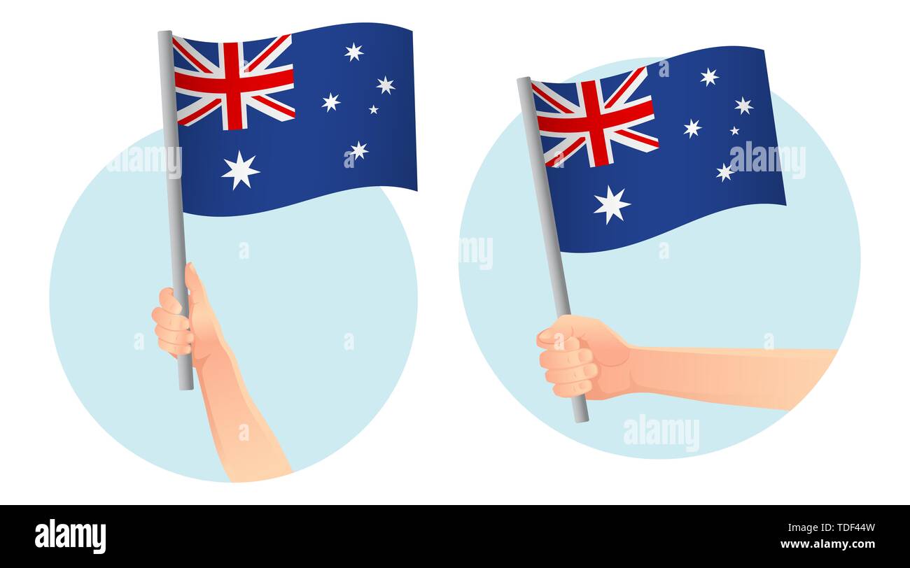 Australia flag in hand. Patriotic background. National flag of ...