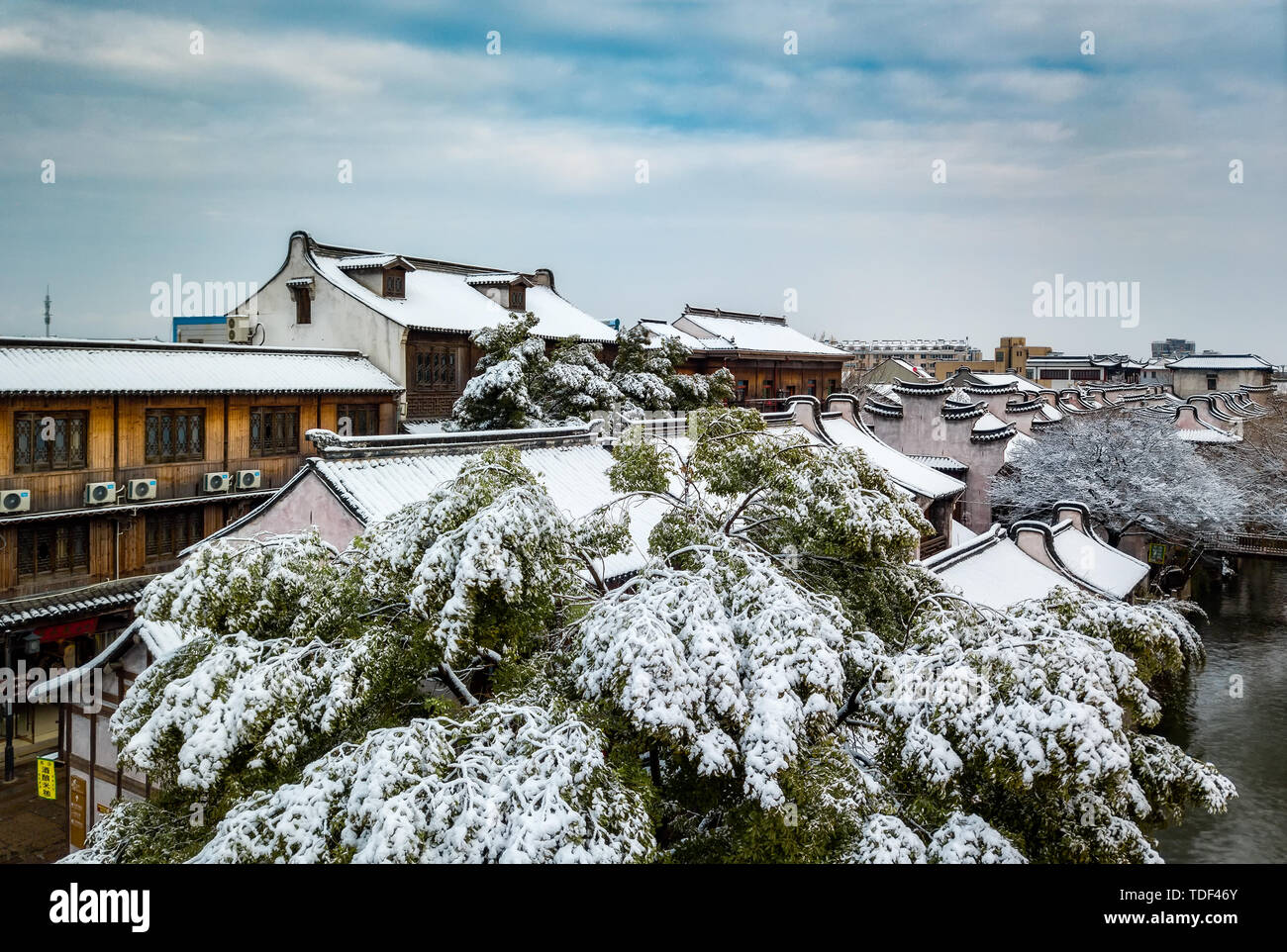 The ancient town after the snow in Shanghai Stock Photo - Alamy