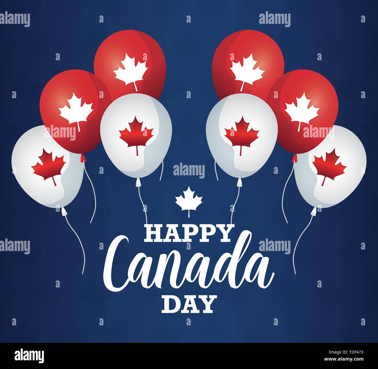 poster of happy canada day with balloons helium vector illustration ...