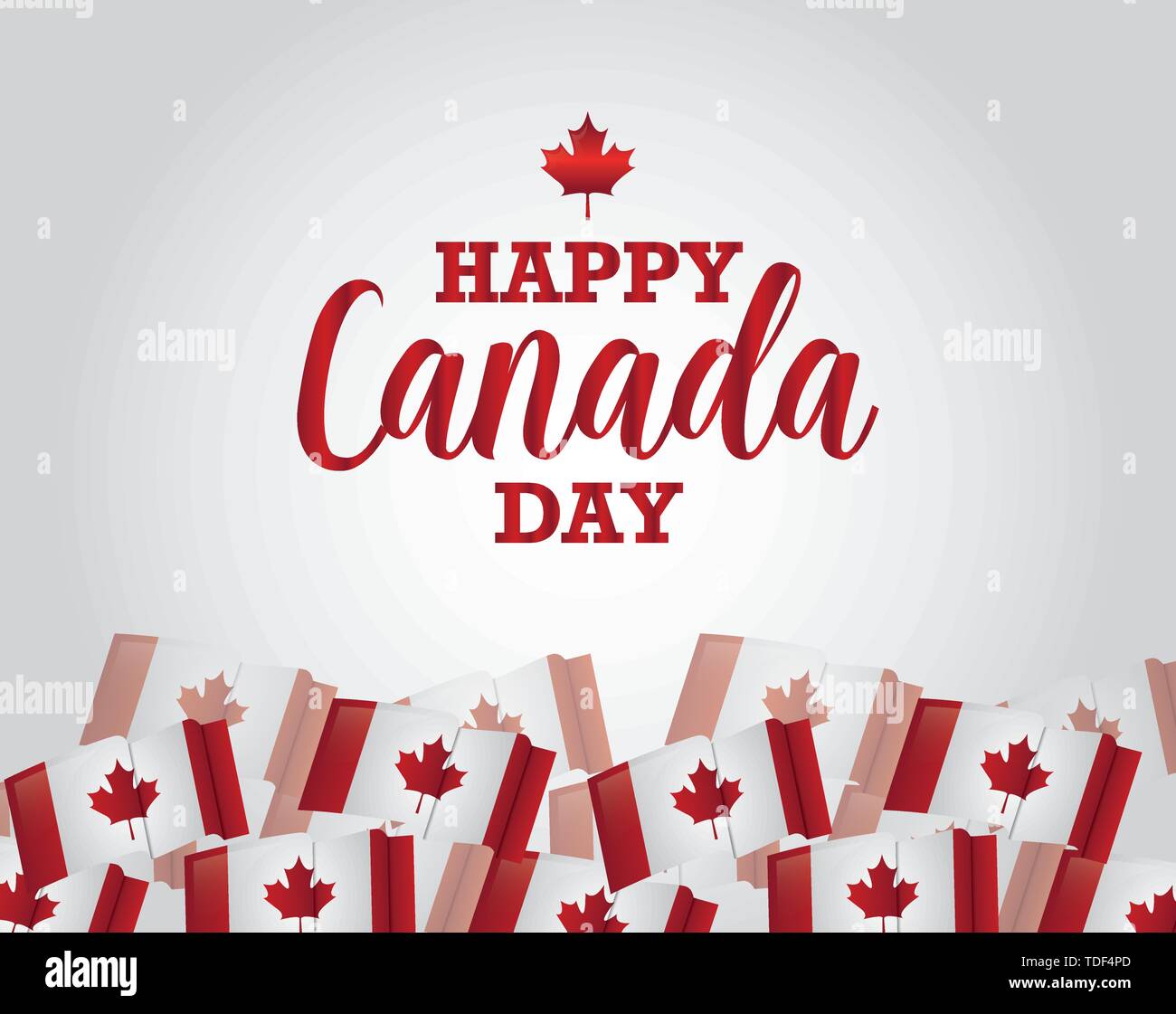 poster of happy canada day with flags vector illustration design Stock ...