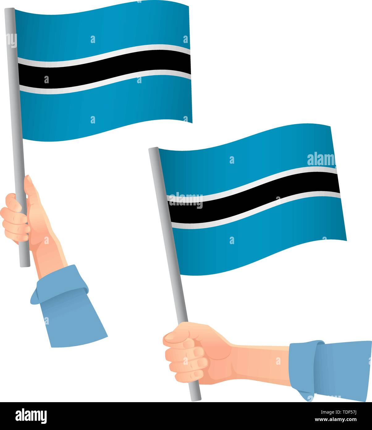 Botswana flag in hand. Patriotic background. National flag of Botswana vector illustration Stock ...