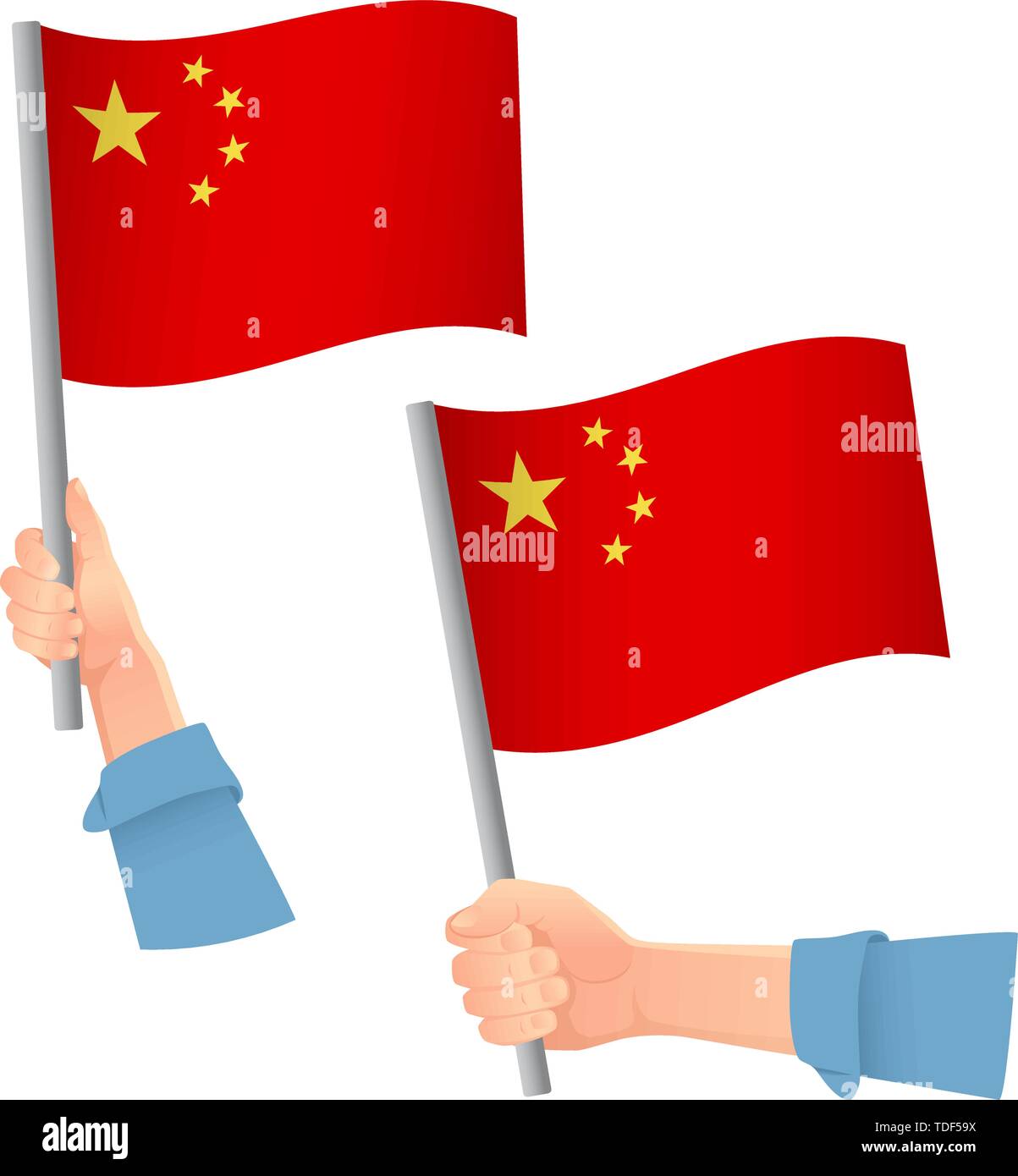 China flag in hand. Patriotic background. National flag of China vector ...