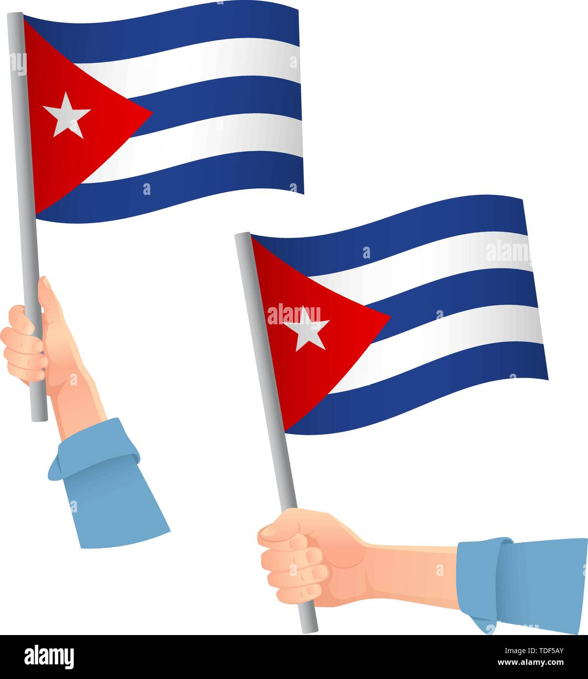 Cuba flag in hand. Patriotic background. National flag of Cuba vector ...