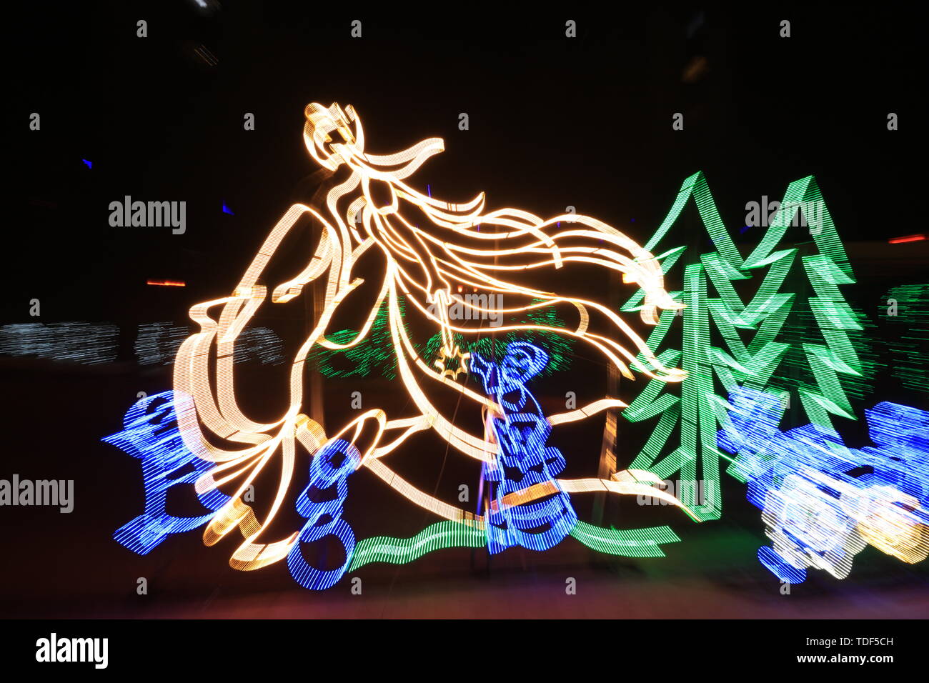 Spring festival lantern and lantern show night view hi-res stock ...