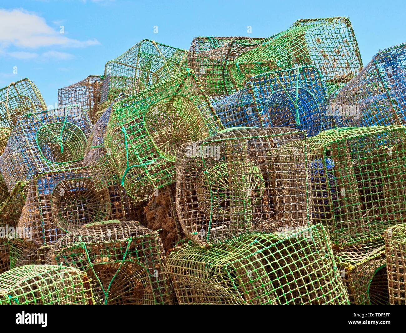 Macro of colorful fisher lobster cages Stock Photo - Alamy