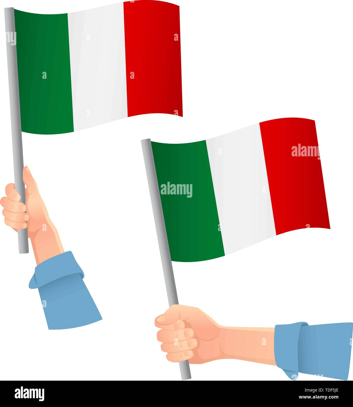 Italy flag in hand. Patriotic background. National flag of Italy vector ...