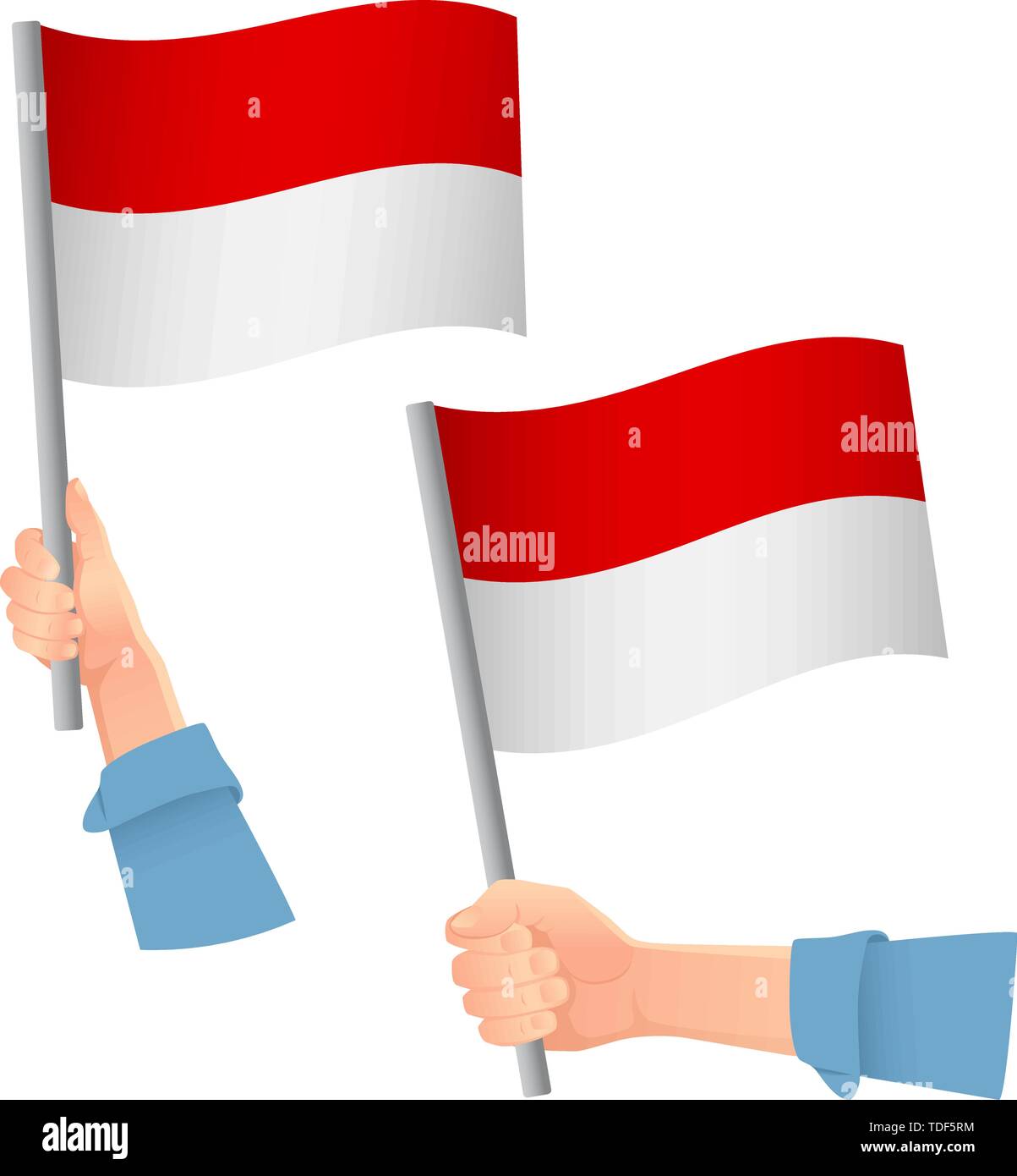 Monaco flag in hand. Patriotic background. National flag of Monaco ...