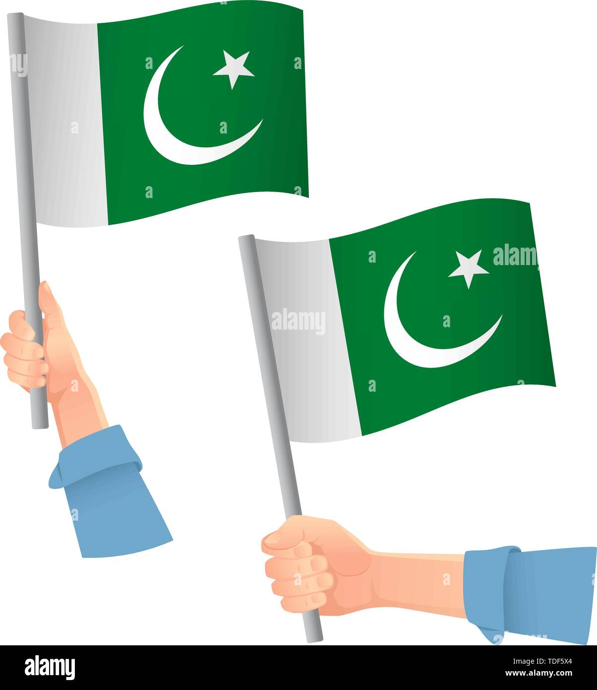 Pakistan flag in hand. Patriotic background. National flag of Pakistan ...