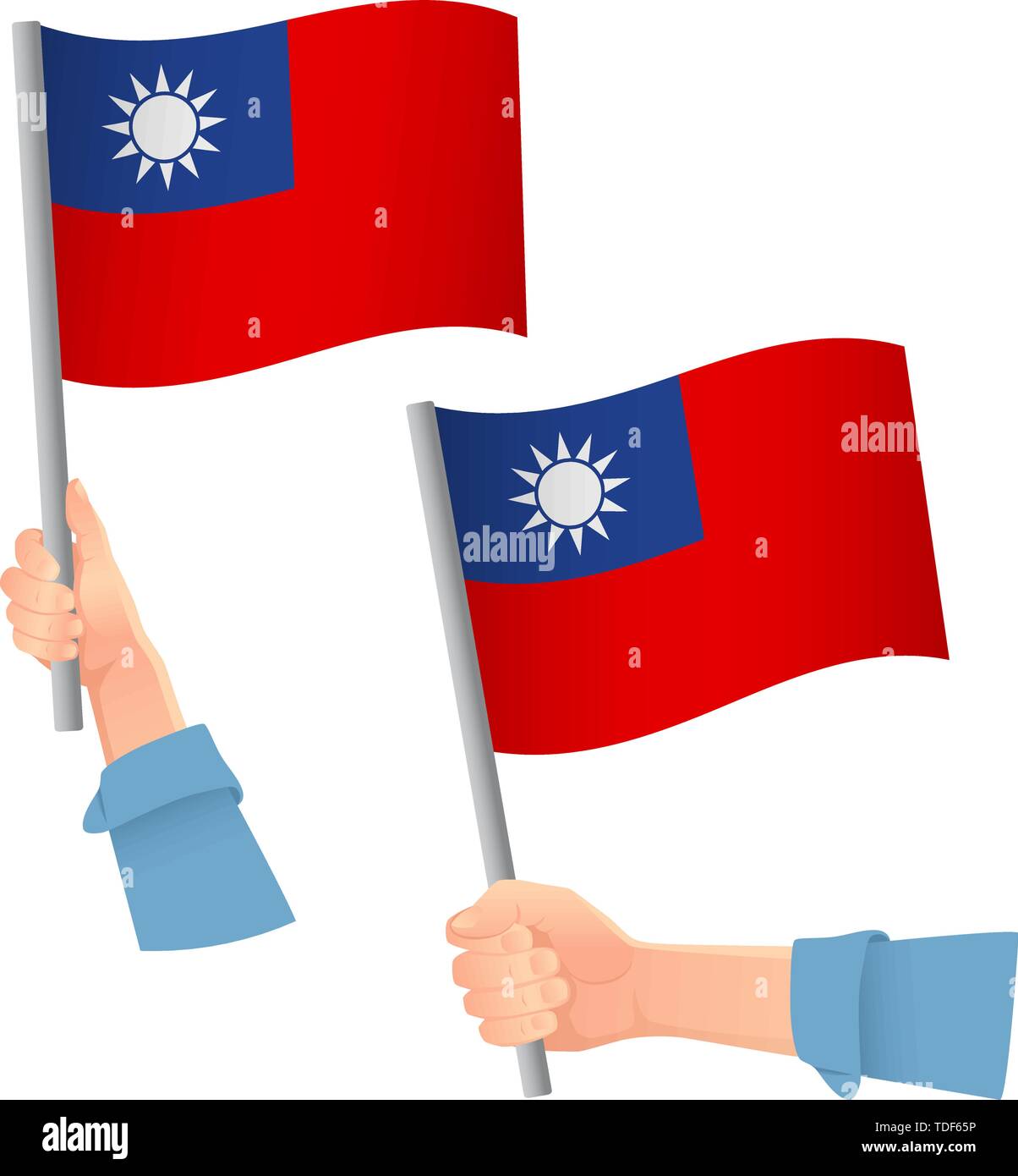 Taiwan flag in hand. Patriotic background. National flag of Taiwan ...