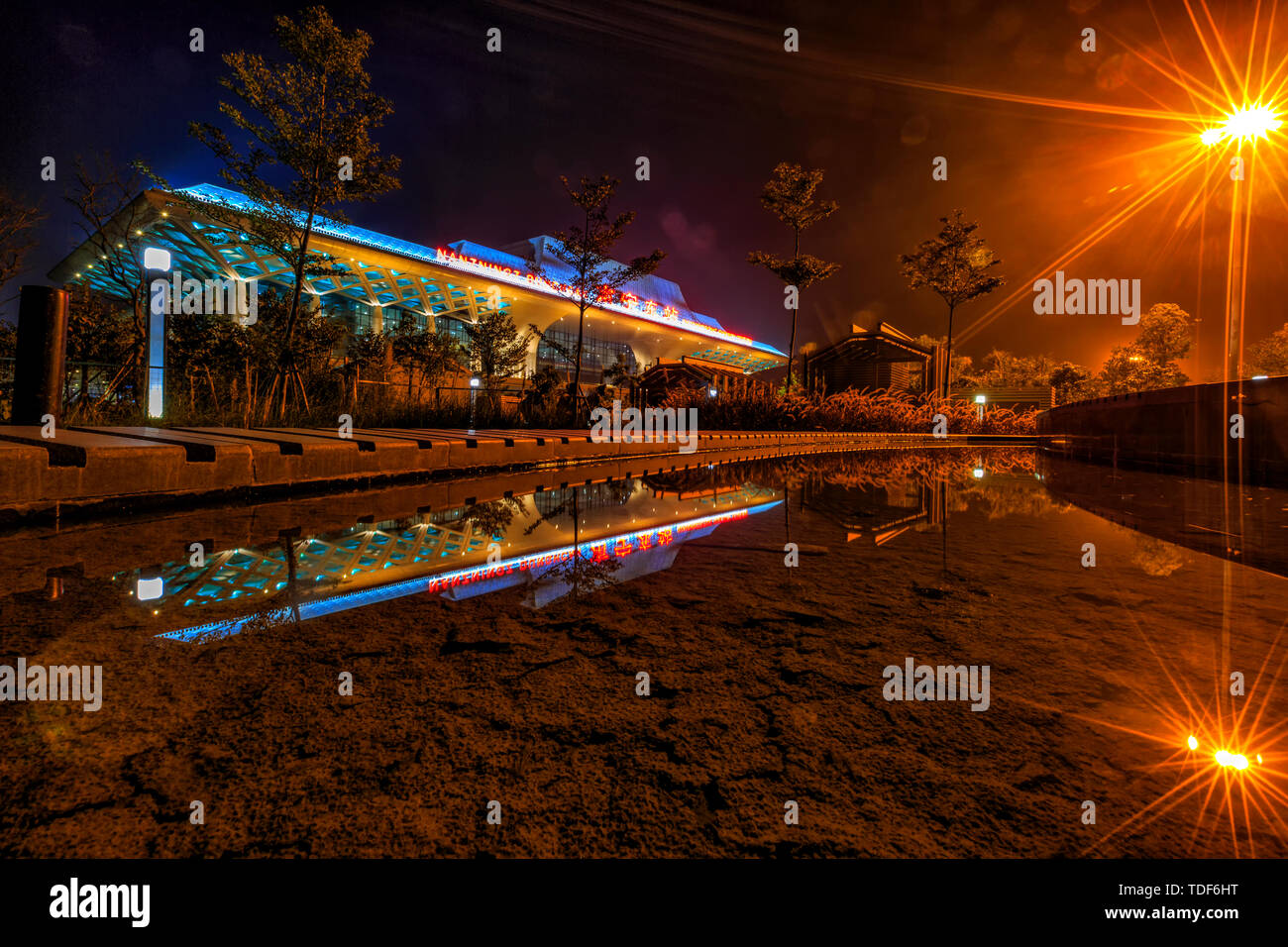 Night view, reflection Stock Photo - Alamy