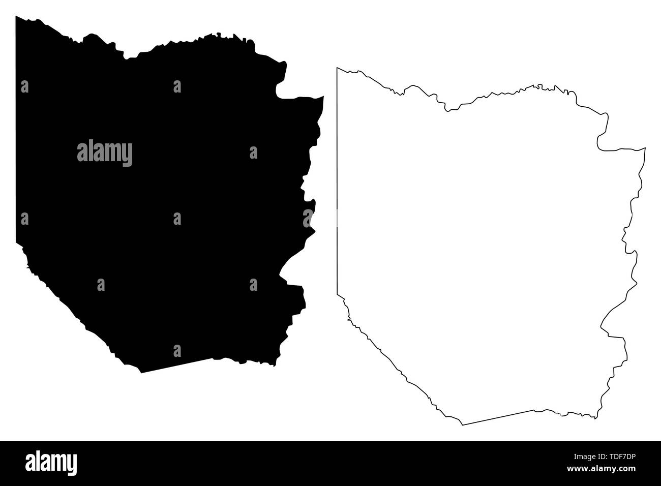 Western Province (Provinces of Zambia, Republic of Zambia) map vector ...