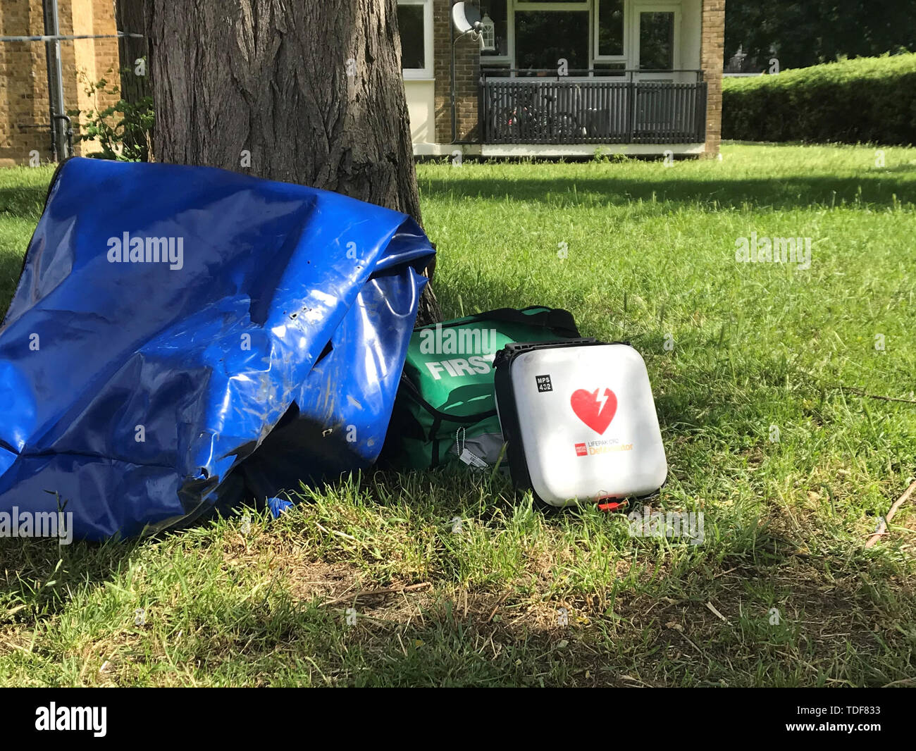 Medical equipment left near to the scene in Deeside Road, Wandsworth ...