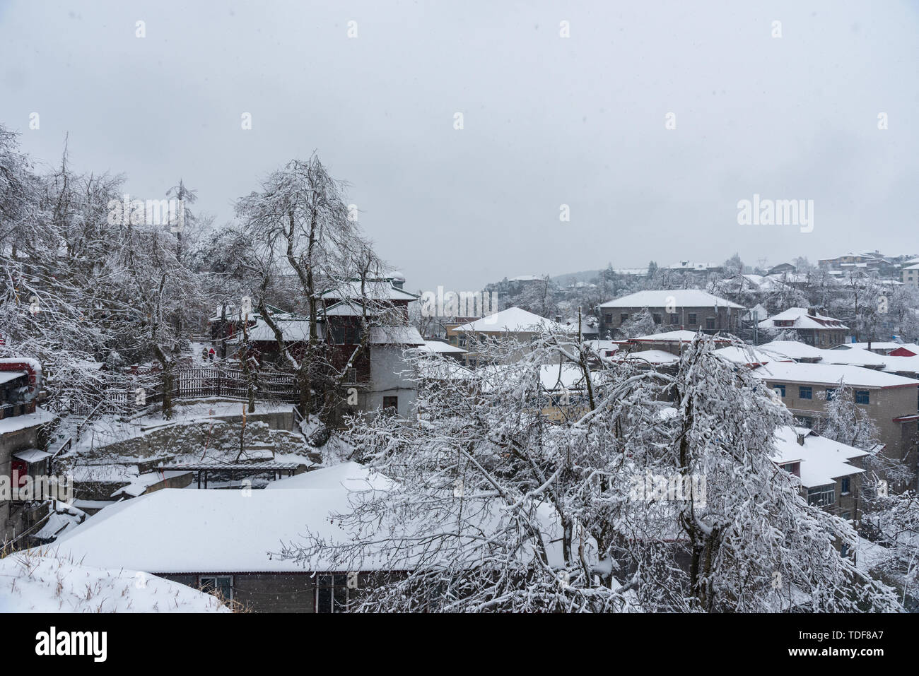 Snow view of Kuling town, Lushan Stock Photo - Alamy