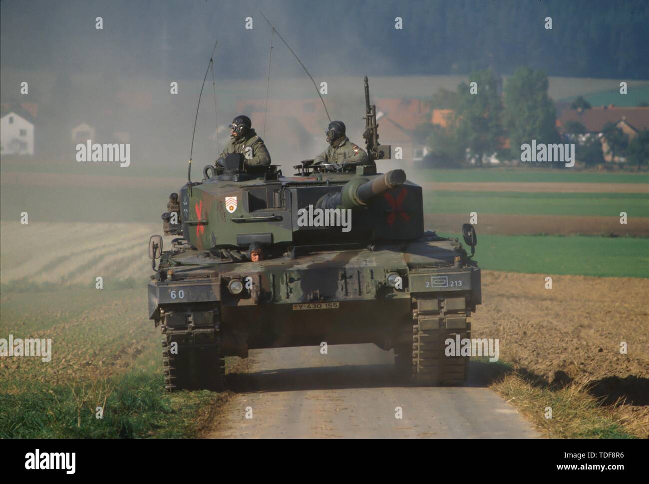German army Leopard II during NATO manoeuvres in 1986 Stock Photo - Alamy