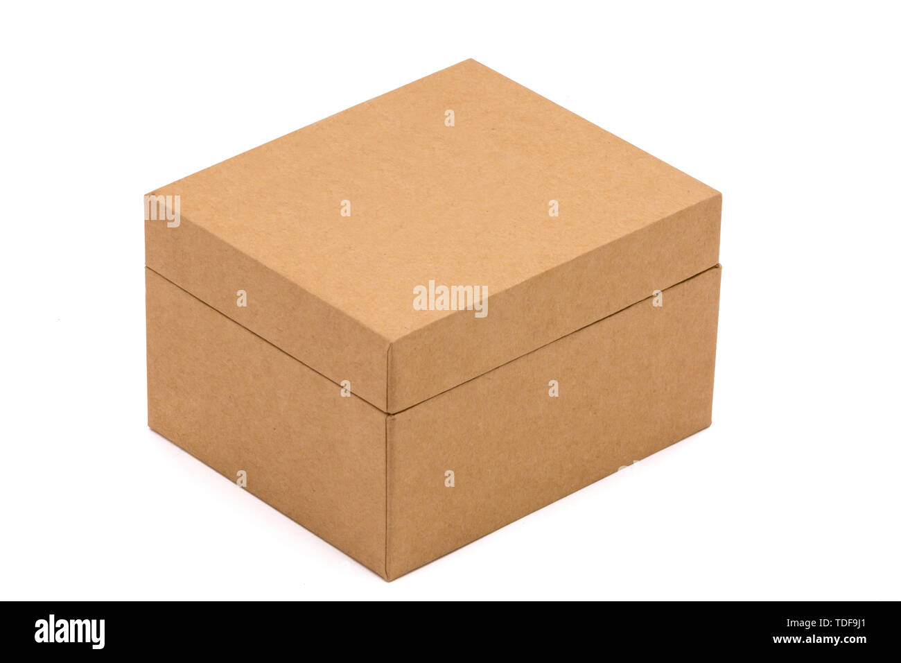 Brown cardboard box on white background Stock Photo - Alamy
