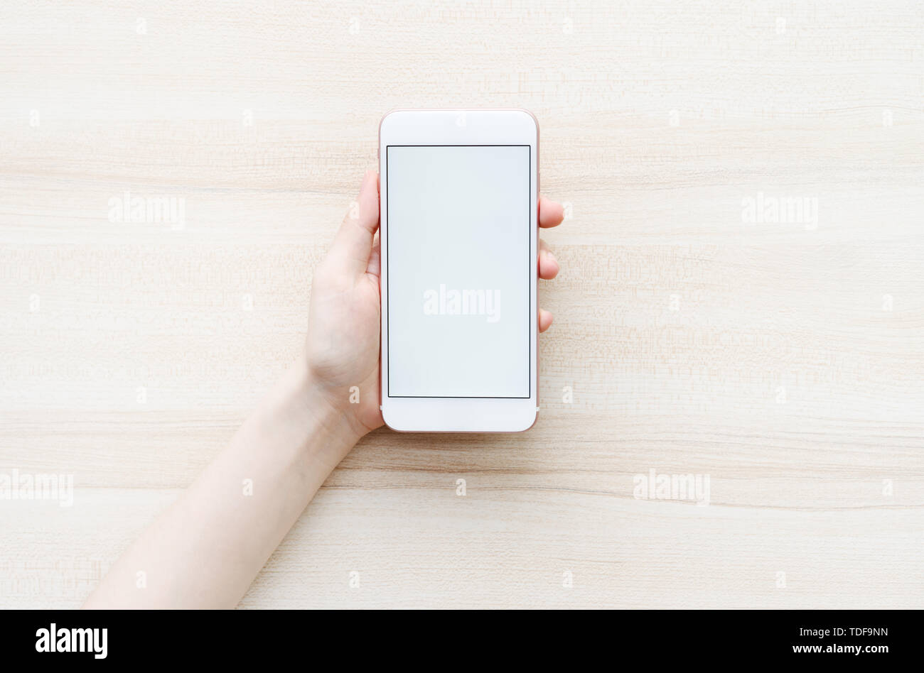 First perspective, a phone with a blank screen Stock Photo - Alamy