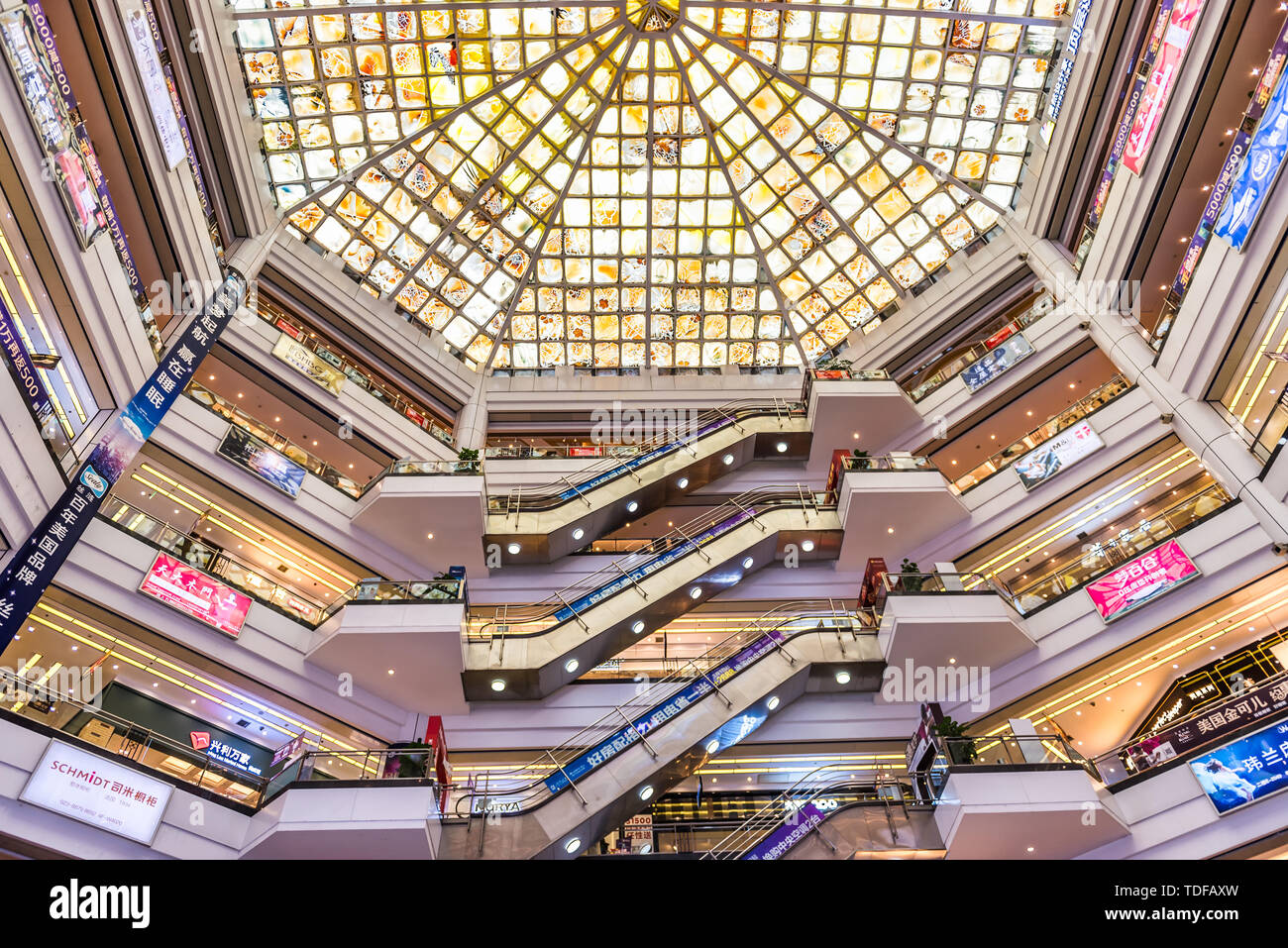 Modern stained glass roof close-up Stock Photo - Alamy