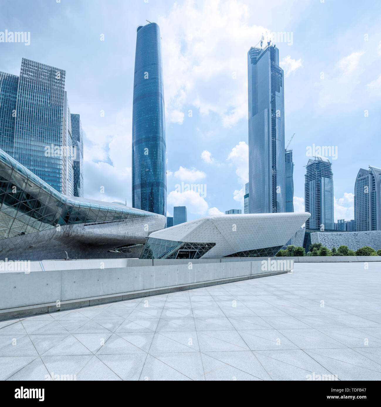Modern square and skyscrapers Stock Photo - Alamy