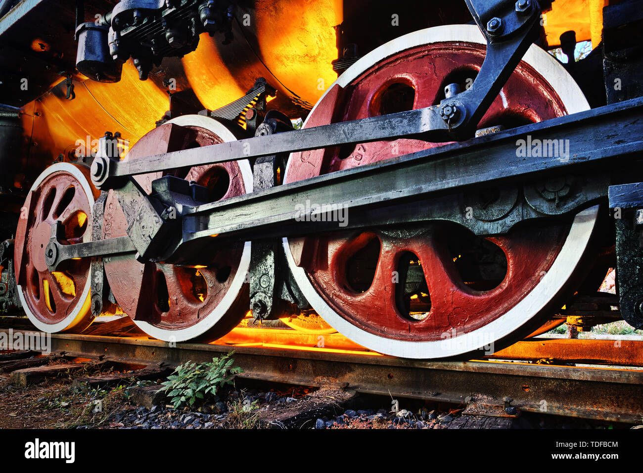 The steam locomotive close-up Stock Photo - Alamy