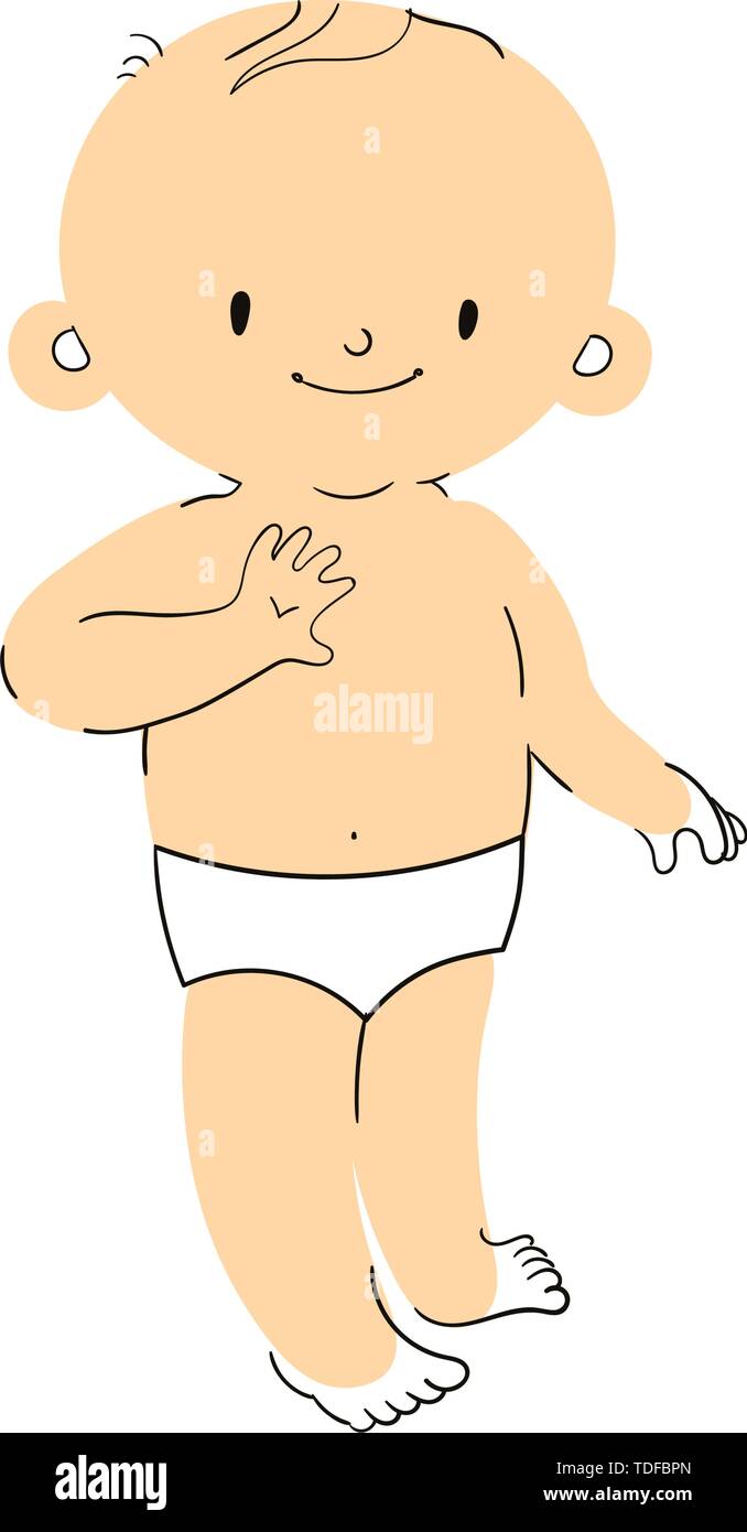 Vector Illustration of Cartoon Baby staying and smiling Stock Vector ...