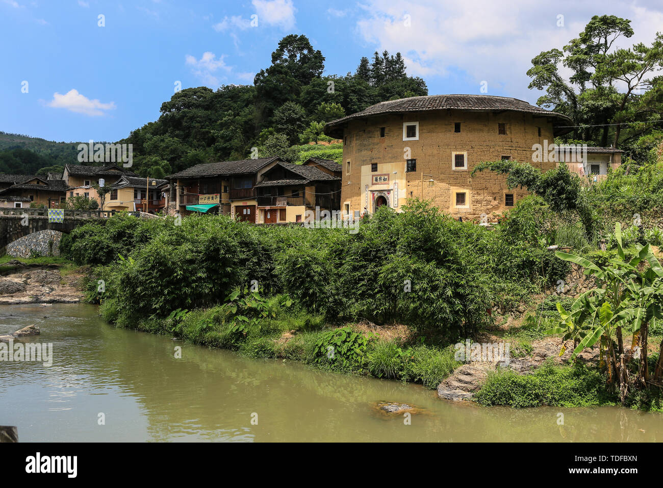 The scenery of the ancient buildings of ethnic minorities in Yuan ...