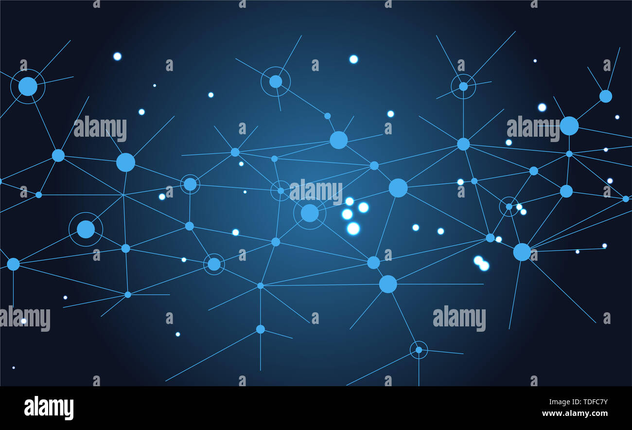 Interconnected dot wire material with a sense of technology. Big data ...